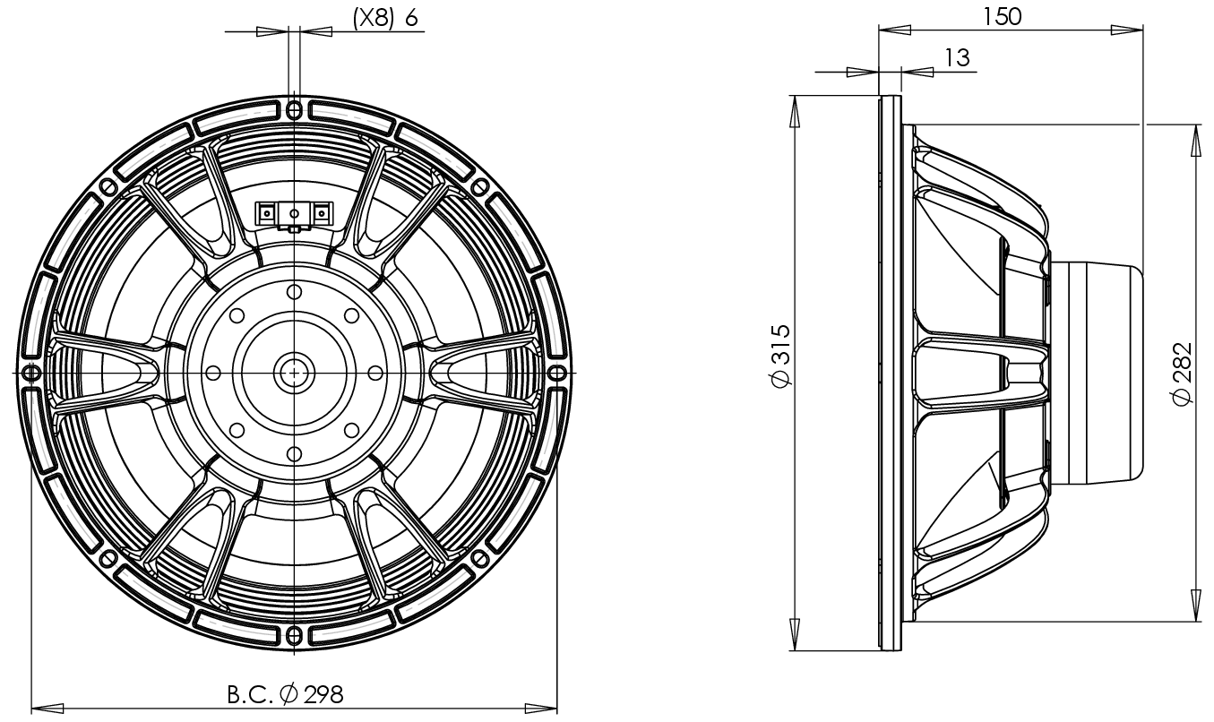 B&C Speaker 12NDL88 - 12″ Woofer
