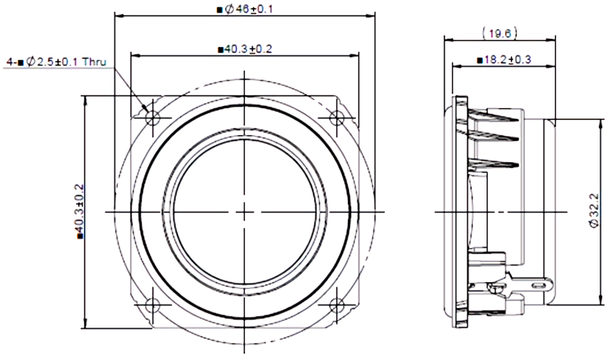 Peerless PMT-40N25AL02-04 - 1.5″ Miniature 4Ω